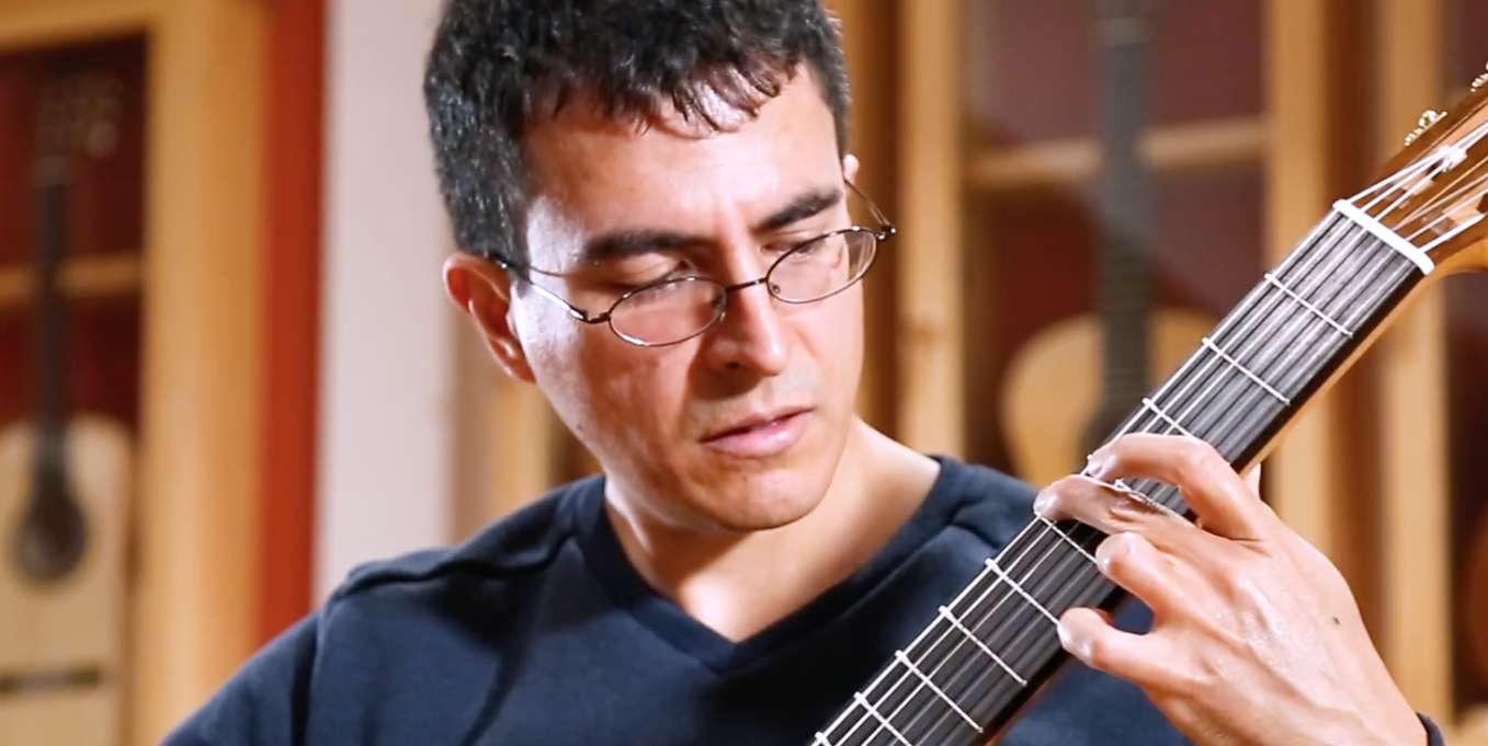 Segovia's piece played on a guitar signed by Segovia, and a new piece ...
