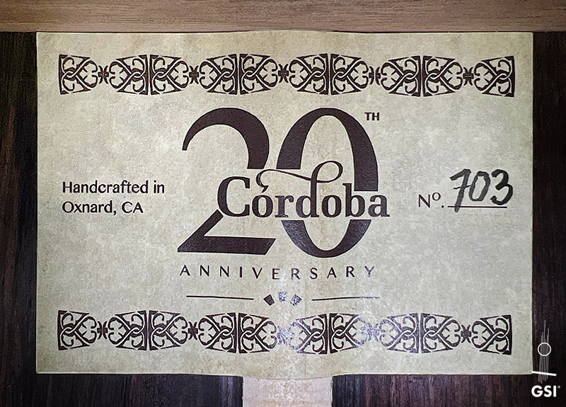 Cordoba "20th Anniversary" SP/AR Guitar | GSI