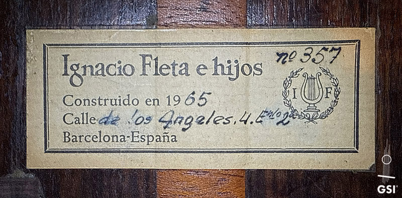 1965 Ignacio Fleta SP/IN Guitar | GSI