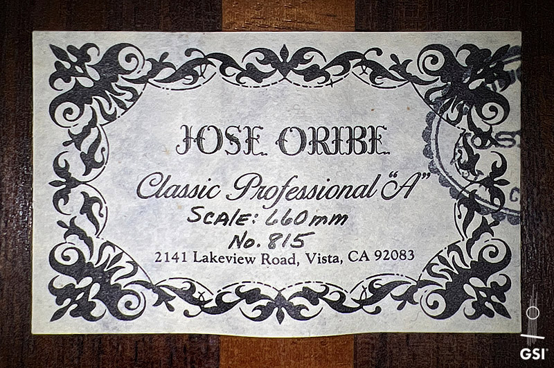 1980's Jose Oribe "Classic Professional A" CD/IN Guitar | GSI
