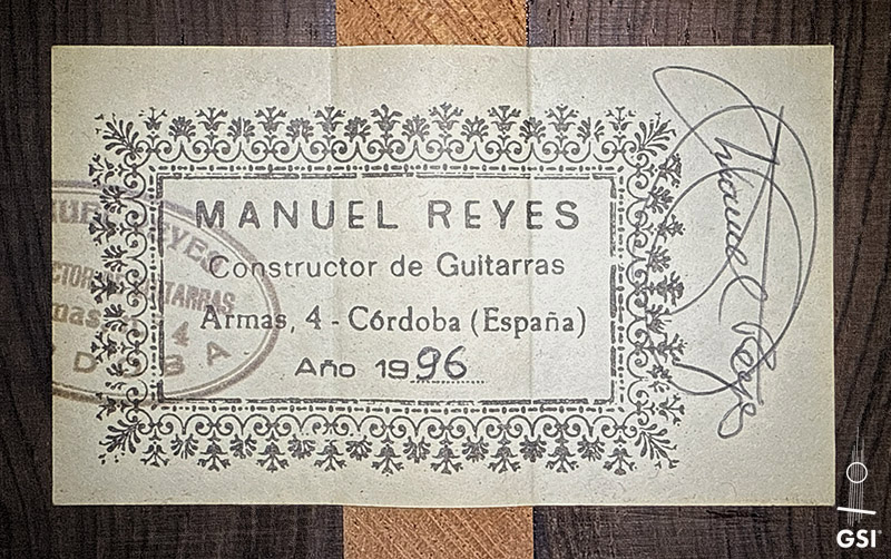 1996 Manuel Reyes "Classical" CD/CSAR Guitar | GSI