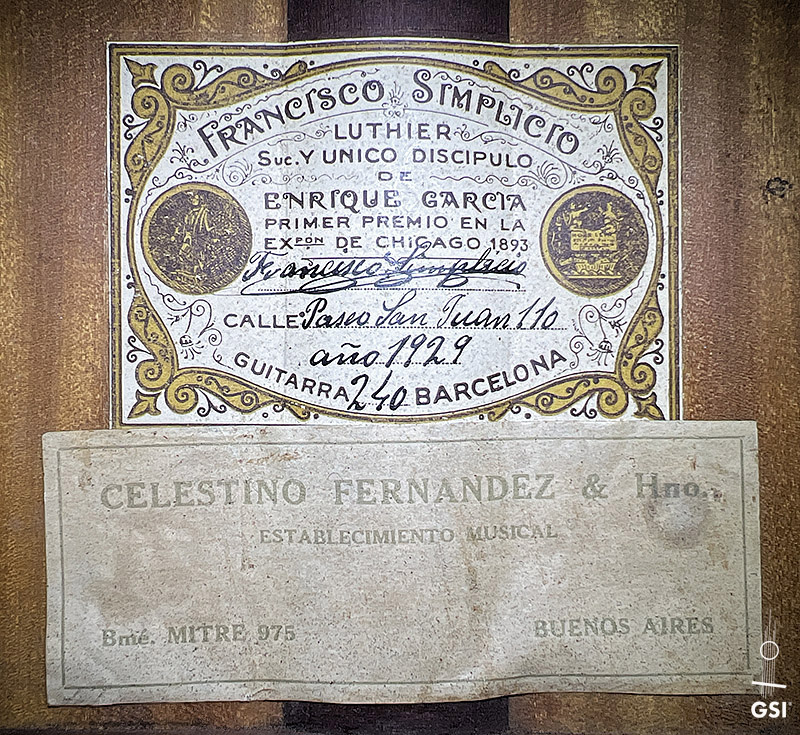 1929 Francisco Simplicio SP/SW Guitar | GSI